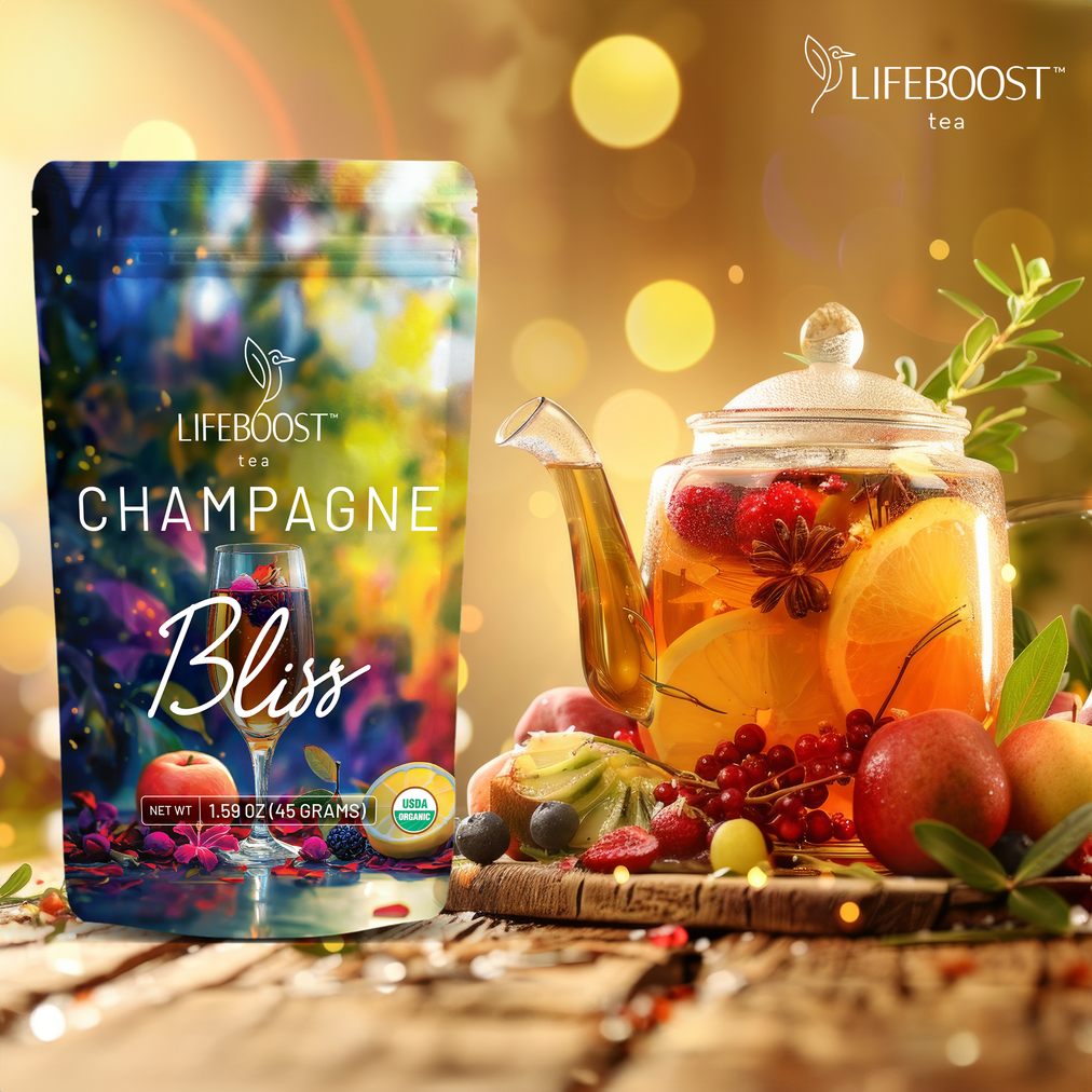 Champagne Bliss Tea -Refreshing, Pure, Herbal | Lifeboost Coffee