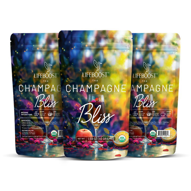 Champagne Bliss Tea -Refreshing, Pure, Herbal | Lifeboost Coffee