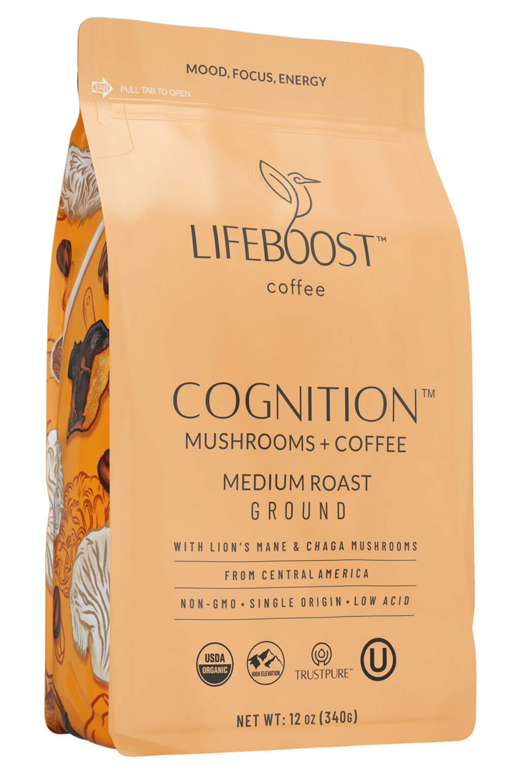 Cognition Mushroom Ground coffee | Lifeboost Coffee