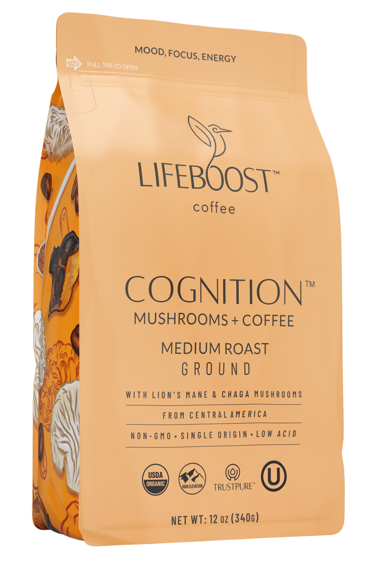 Cognition Mushroom Ground coffee | Lifeboost Coffee