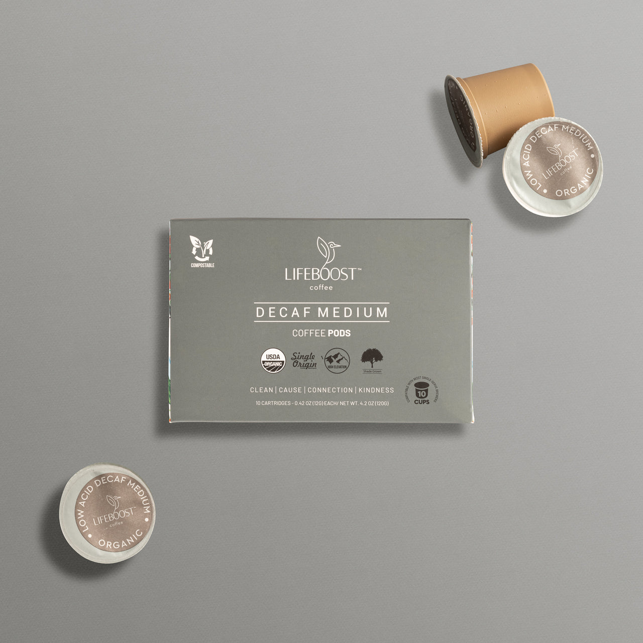 Medium Roast Decaf Coffee Pods | Lifeboost Coffee