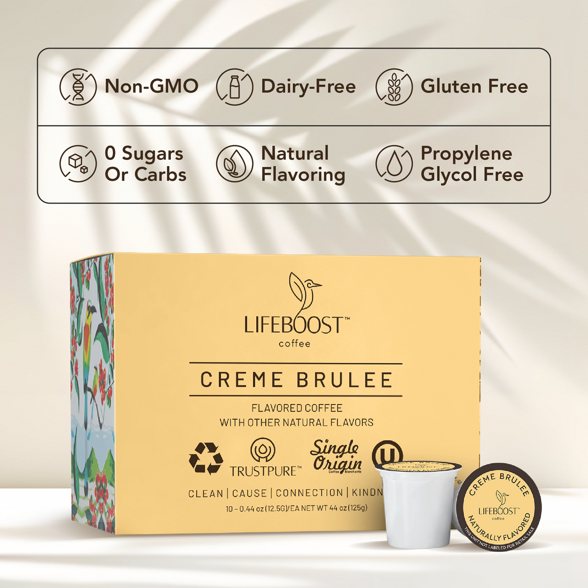 Crème Brulee Coffee Pods | Lifeboost Coffee