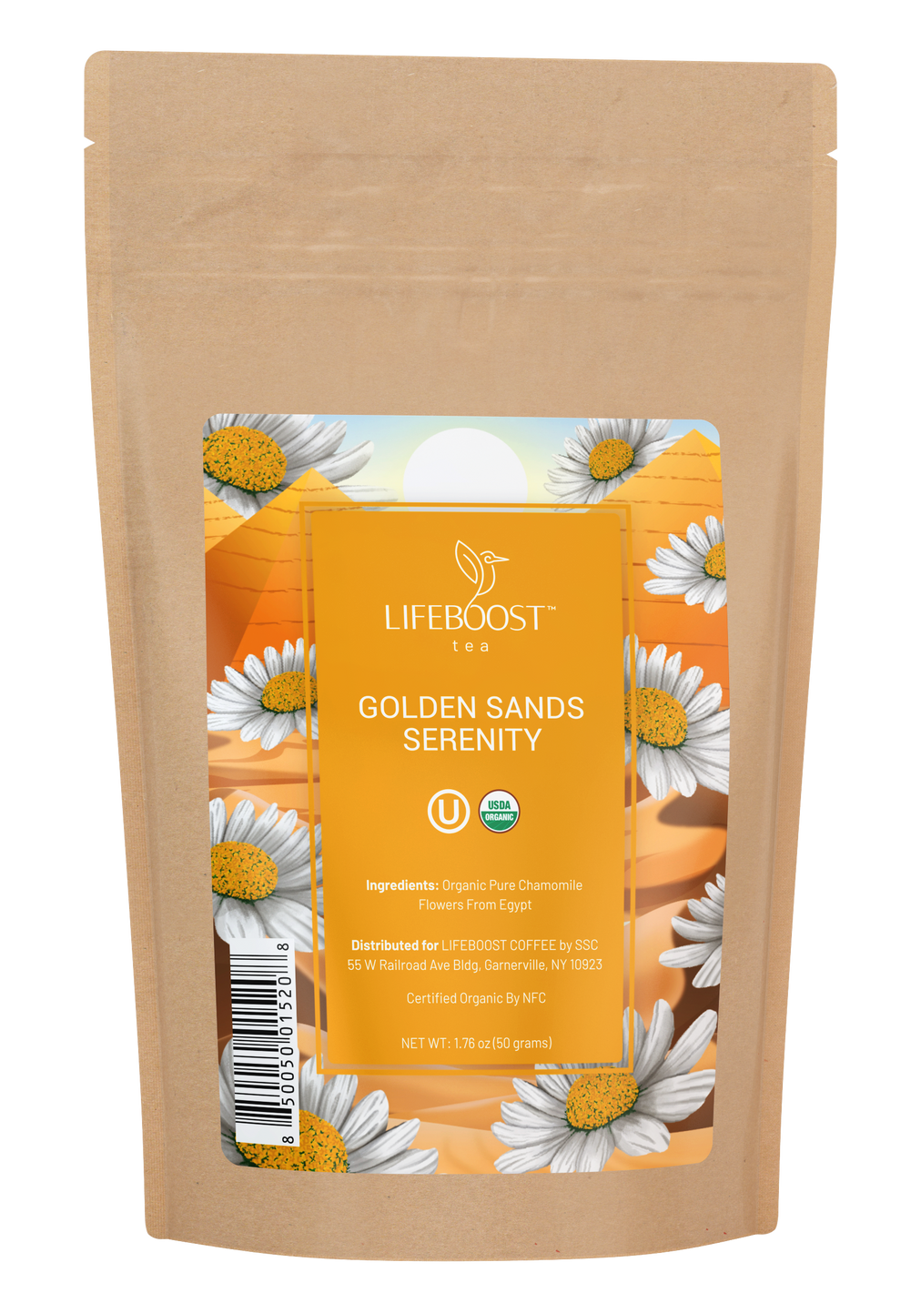 Golden Sand Serenity Tea - Refreshing, Pure, Herbal | Lifeboost Coffee