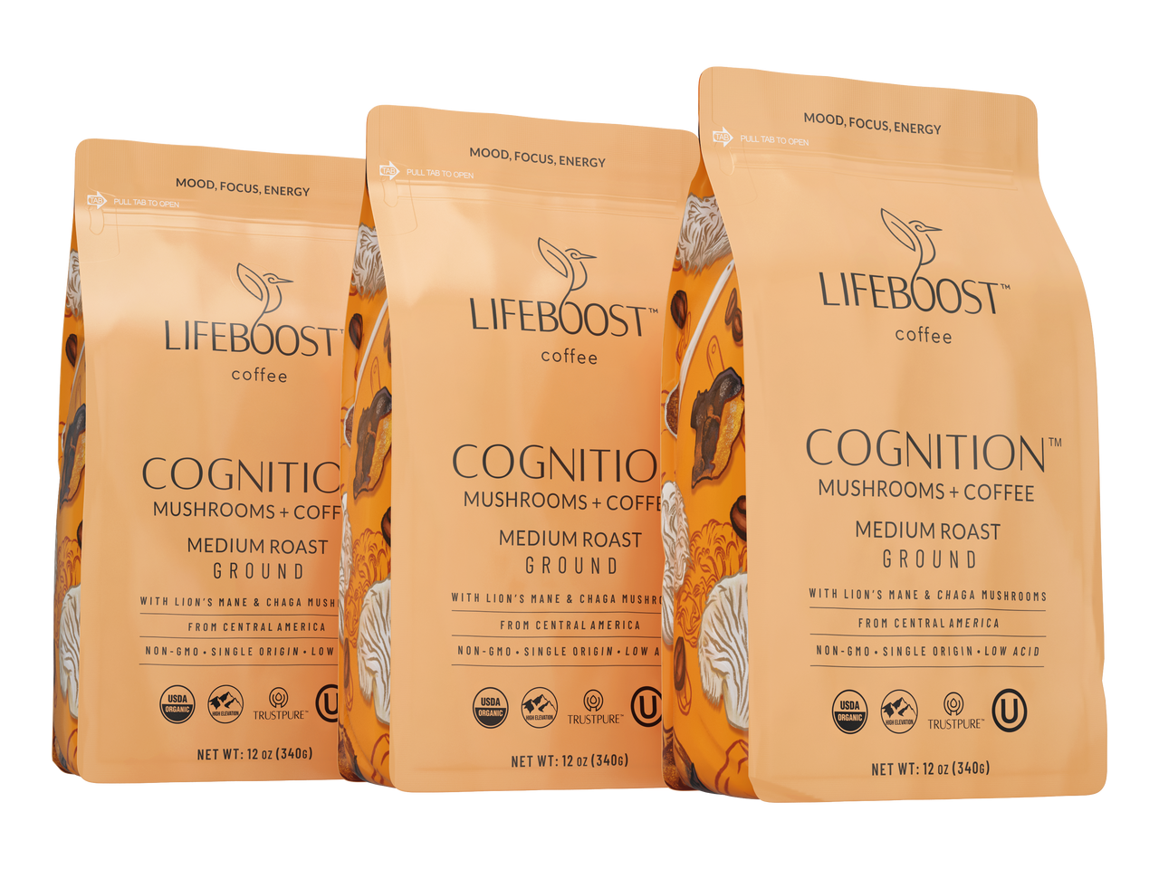 Cognition Mushroom Ground coffee | Lifeboost Coffee