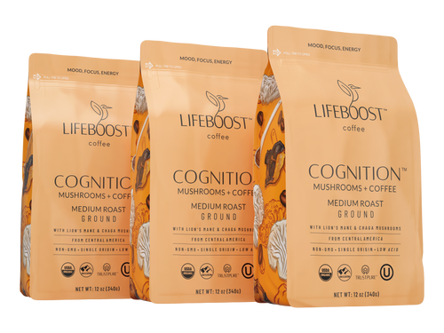 Cognition Mushroom Ground coffee | Lifeboost Coffee