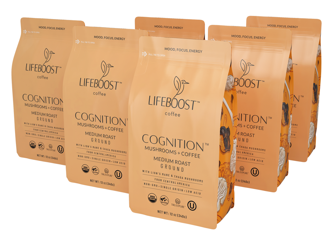 Cognition Mushroom Ground coffee - Healthiest, Organic, Low Acid ...