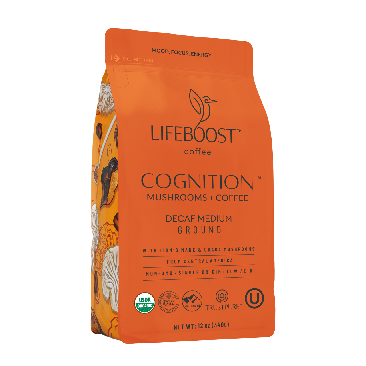 Decaf Cognition Mushroom coffee | Lifeboost Coffee