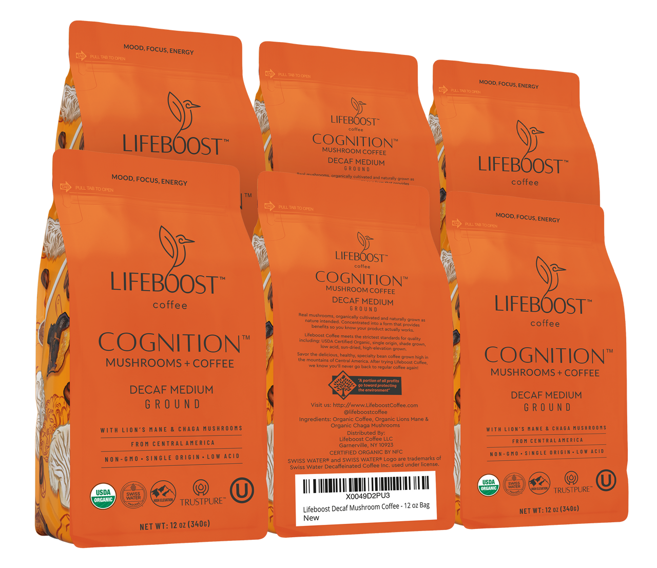 Decaf Cognition Mushroom coffee | Lifeboost Coffee
