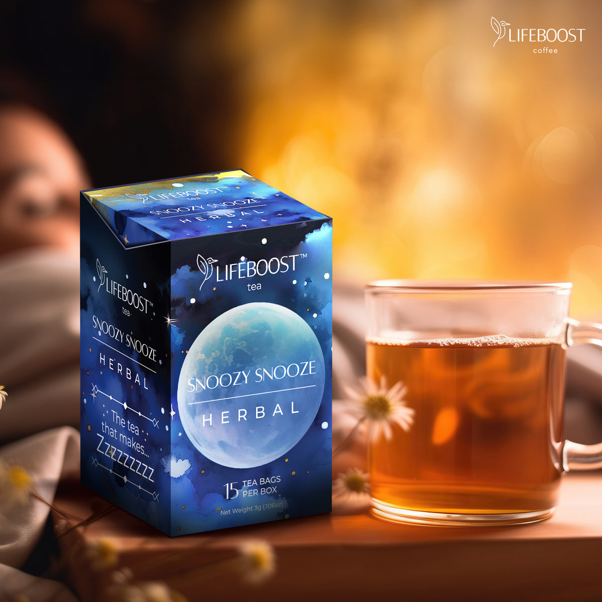 Snoozy Snooze Tea -Refreshing, Pure, Herbal | Lifeboost Coffee