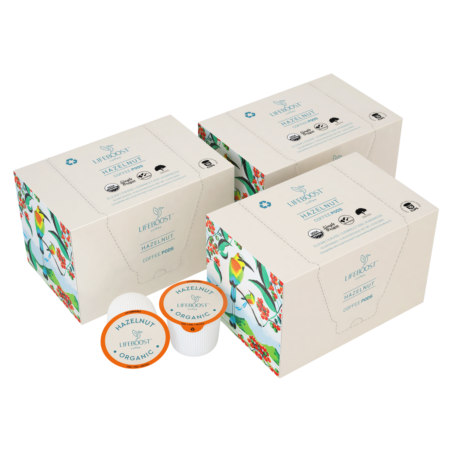 Hazelnut Coffee Pods | Lifeboost Coffee