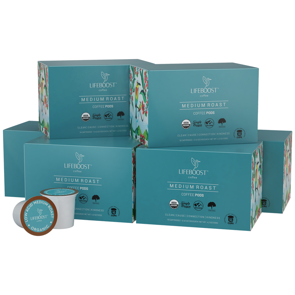 Medium Roast Coffee Pods - Organic, Non toxic, Recyclable | Lifeboost ...