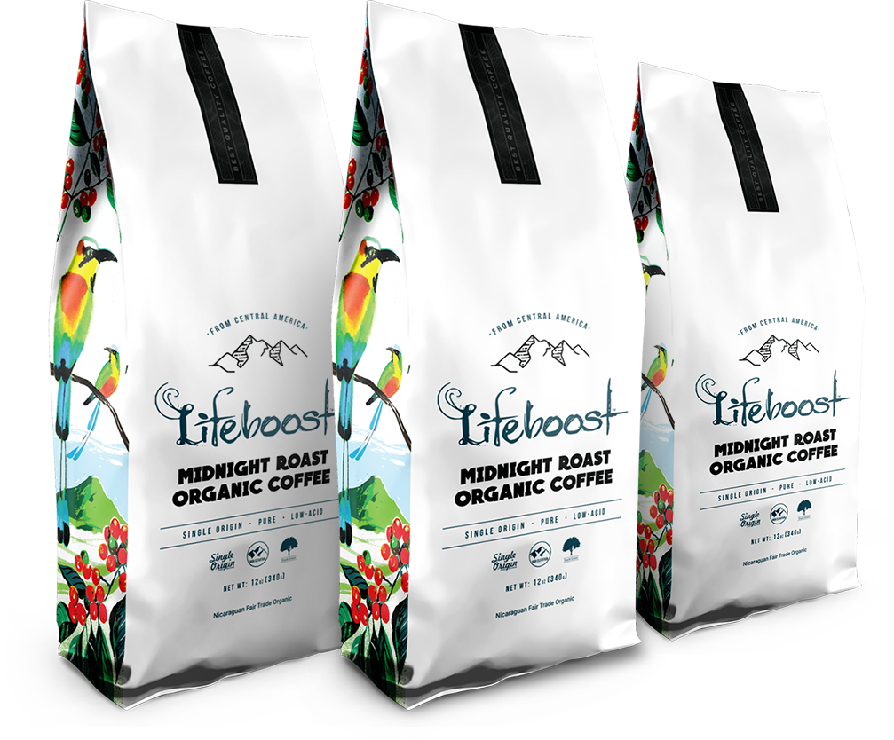 3x Midnight Coffee 12 oz Bag-SP | Lifeboost Coffee